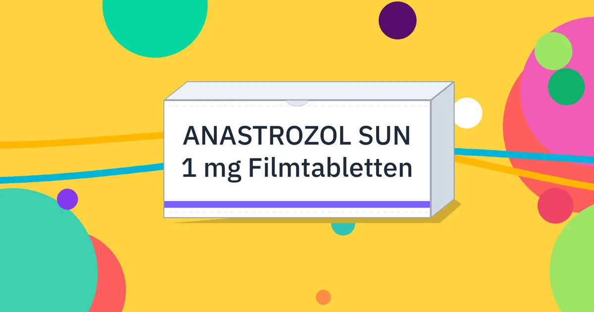 Symbolbild: Packung mit der Aufschrift ANASTROZOL SUN 1 mg Filmtabletten (PZN 17384074) – Verfügbarkeit und Bezug in Apotheken in Frankfurt am Main