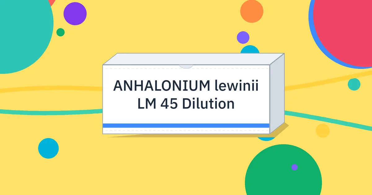 Symbolbild: Packung mit der Aufschrift ANHALONIUM lewinii LM 45 Dilution (PZN 13369161) – Verfügbarkeit und Bezug in Apotheken in Frankfurt am Main