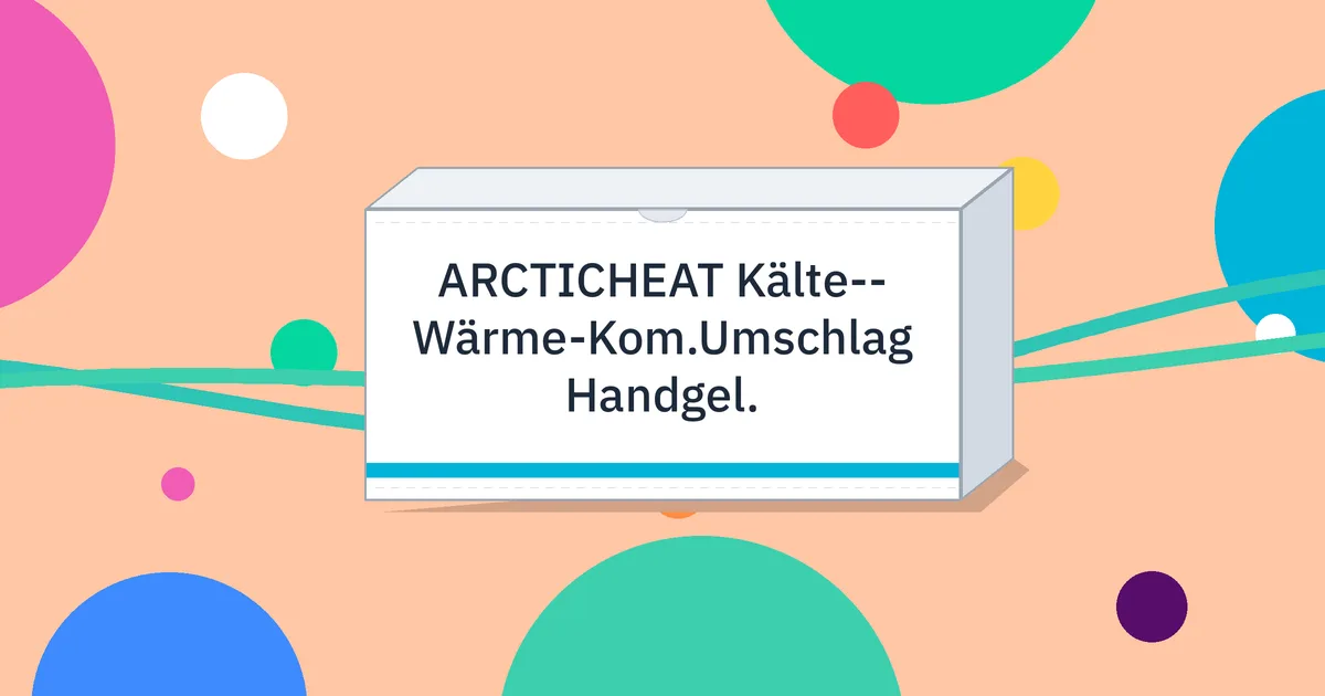 Symbolbild: Packung mit der Aufschrift ARCTICHEAT Kälte--Wärme-Kom.Umschlag Handgel. (PZN 07531812) – Verfügbarkeit und Bezug in Apotheken in Frankfurt am Main