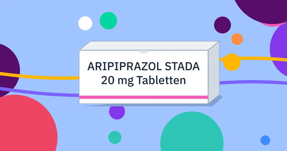 Symbolbild: Packung mit der Aufschrift ARIPIPRAZOL STADA 20 mg Tabletten (PZN 18787041) – Verfügbarkeit und Bezug in Apotheken in Frankfurt am Main