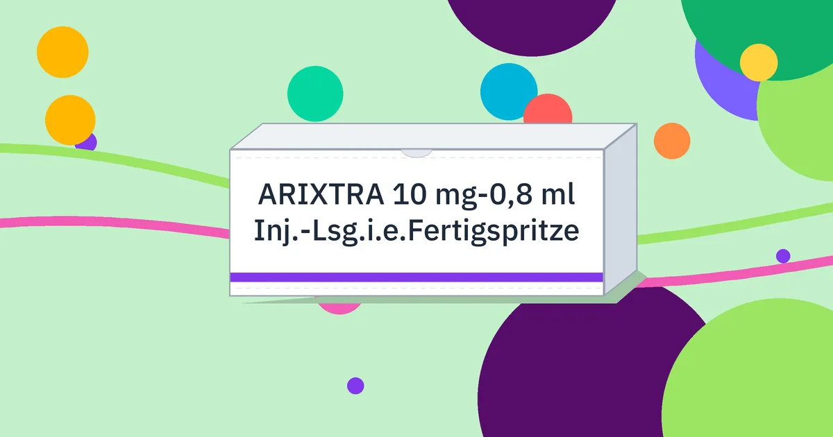 Symbolbild: Packung mit der Aufschrift ARIXTRA 10 mg-0,8 ml Inj.-Lsg.i.e.Fertigspritze (PZN 16530616) – Verfügbarkeit und Bezug in Apotheken in Frankfurt am Main