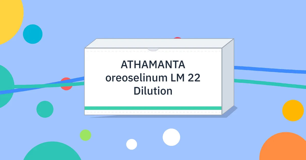 Symbolbild: Packung mit der Aufschrift ATHAMANTA oreoselinum LM 22 Dilution (PZN 13406123) – Verfügbarkeit und Bezug in Apotheken in Frankfurt am Main