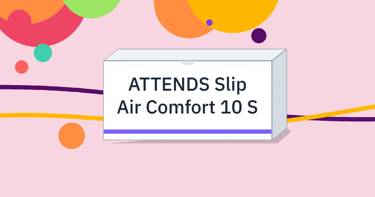 Symbolbild: Packung mit der Aufschrift ATTENDS Slip Air Comfort 10 S (PZN 19385089) – Verfügbarkeit und Bezug in Apotheken in Frankfurt am Main