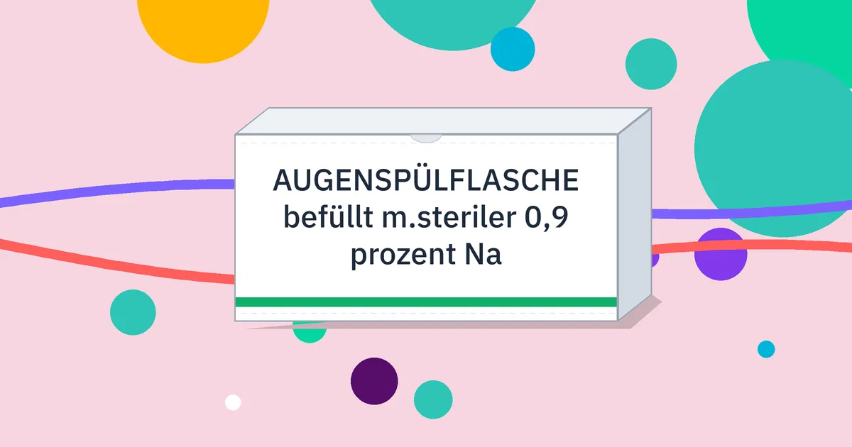 Symbolbild: Packung mit der Aufschrift AUGENSPÜLFLASCHE befüllt m.steriler 0,9 prozent Na (PZN 11023211) – Verfügbarkeit und Bezug in Apotheken in Frankfurt am Main