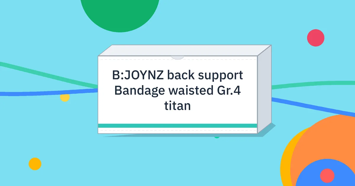Symbolbild: Packung mit der Aufschrift B:JOYNZ back support Bandage waisted Gr.4 titan (PZN 20521853) – Verfügbarkeit und Bezug in Apotheken in Frankfurt am Main