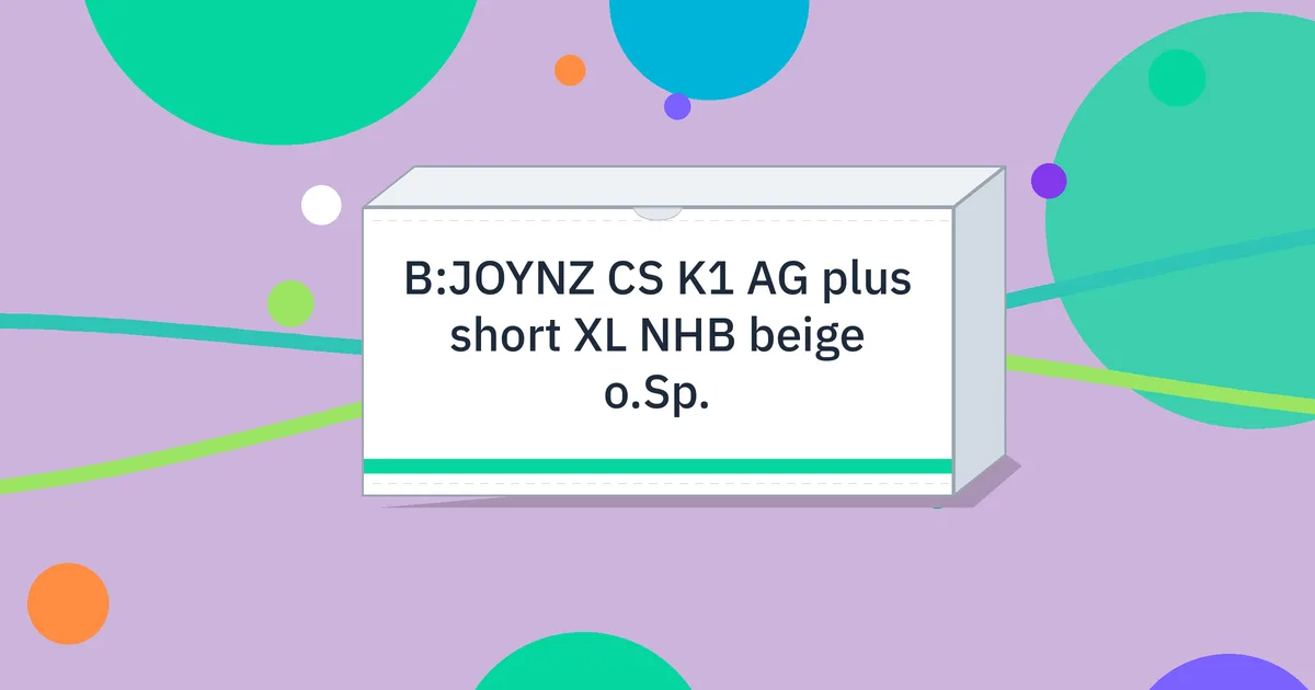 Symbolbild: Packung mit der Aufschrift B:JOYNZ CS K1 AG plus short XL NHB beige o.Sp. (PZN 20531389) – Verfügbarkeit und Bezug in Apotheken in Frankfurt am Main