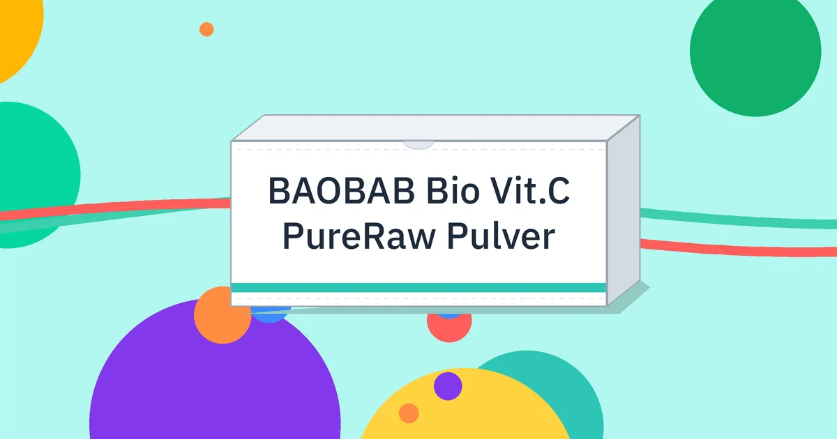 Symbolbild: Packung mit der Aufschrift BAOBAB Bio Vit.C PureRaw Pulver (PZN 16805616) – Verfügbarkeit und Bezug in Apotheken in Frankfurt am Main