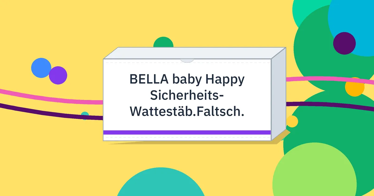 Symbolbild: Packung mit der Aufschrift BELLA baby Happy Sicherheits-Wattestäb.Faltsch. (PZN 17979293) – Verfügbarkeit und Bezug in Apotheken in Frankfurt am Main