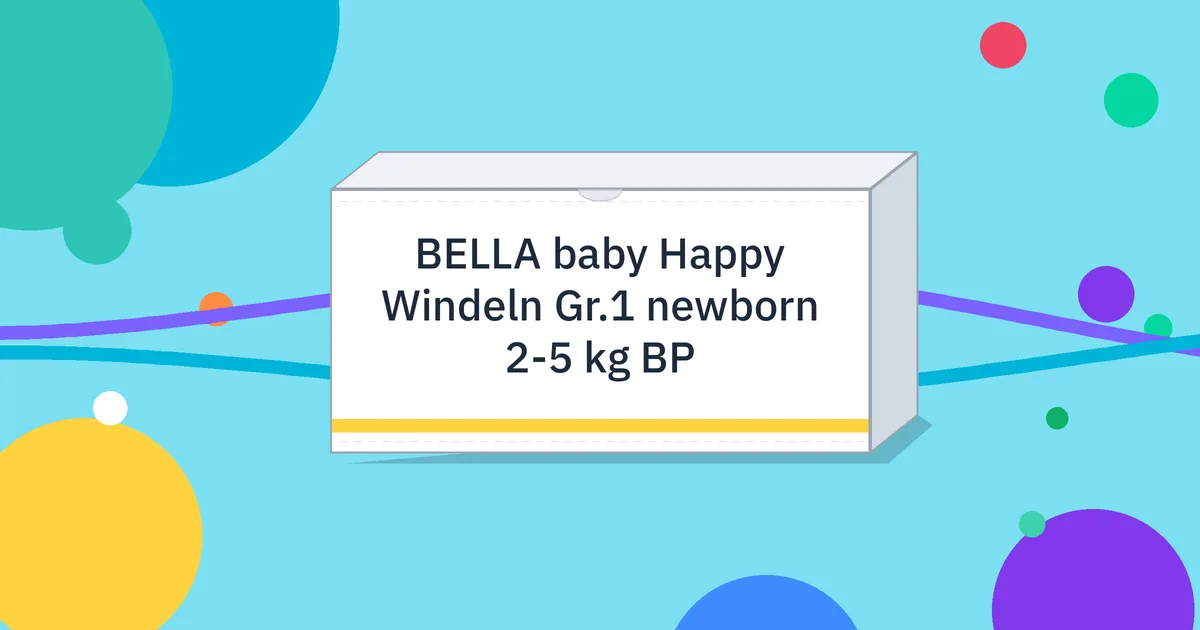 Symbolbild: Packung mit der Aufschrift BELLA baby Happy Windeln Gr.1 newborn 2-5 kg BP (PZN 15209817) – Verfügbarkeit und Bezug in Apotheken in Frankfurt am Main