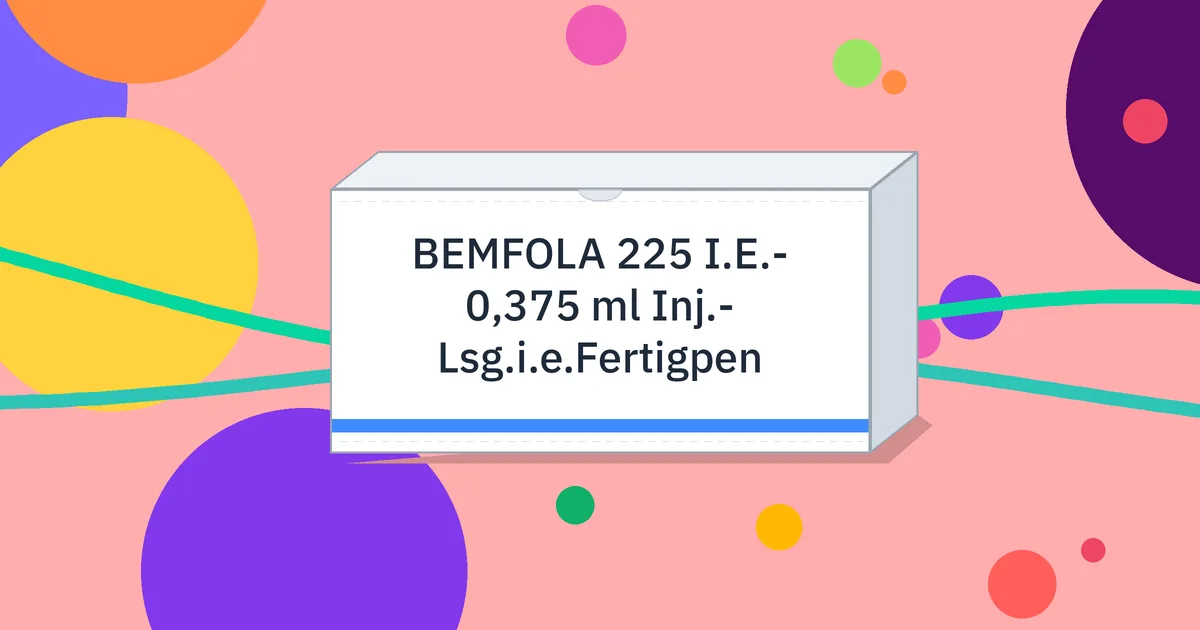Symbolbild: Packung mit der Aufschrift BEMFOLA 225 I.E.-0,375 ml Inj.-Lsg.i.e.Fertigpen (PZN 11057865) – Verfügbarkeit und Bezug in Apotheken in Frankfurt am Main