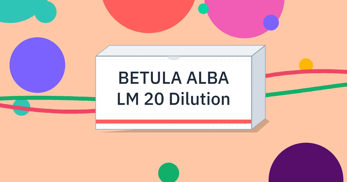 Symbolbild: Packung mit der Aufschrift BETULA ALBA LM 20 Dilution (PZN 12793916) – Verfügbarkeit und Bezug in Apotheken in Frankfurt am Main