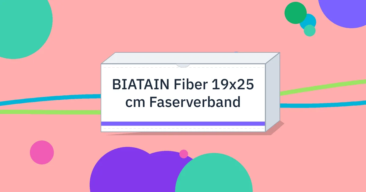 Symbolbild: Packung mit der Aufschrift BIATAIN Fiber 19x25 cm Faserverband (PZN 20599364) – Verfügbarkeit und Bezug in Apotheken in Frankfurt am Main