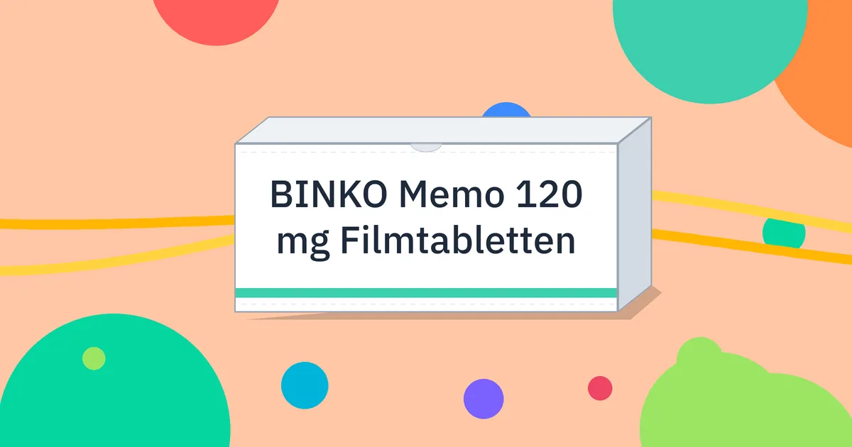 Symbolbild: Packung mit der Aufschrift BINKO Memo 120 mg Filmtabletten (PZN 16168871) – Verfügbarkeit und Bezug in Apotheken in Frankfurt am Main