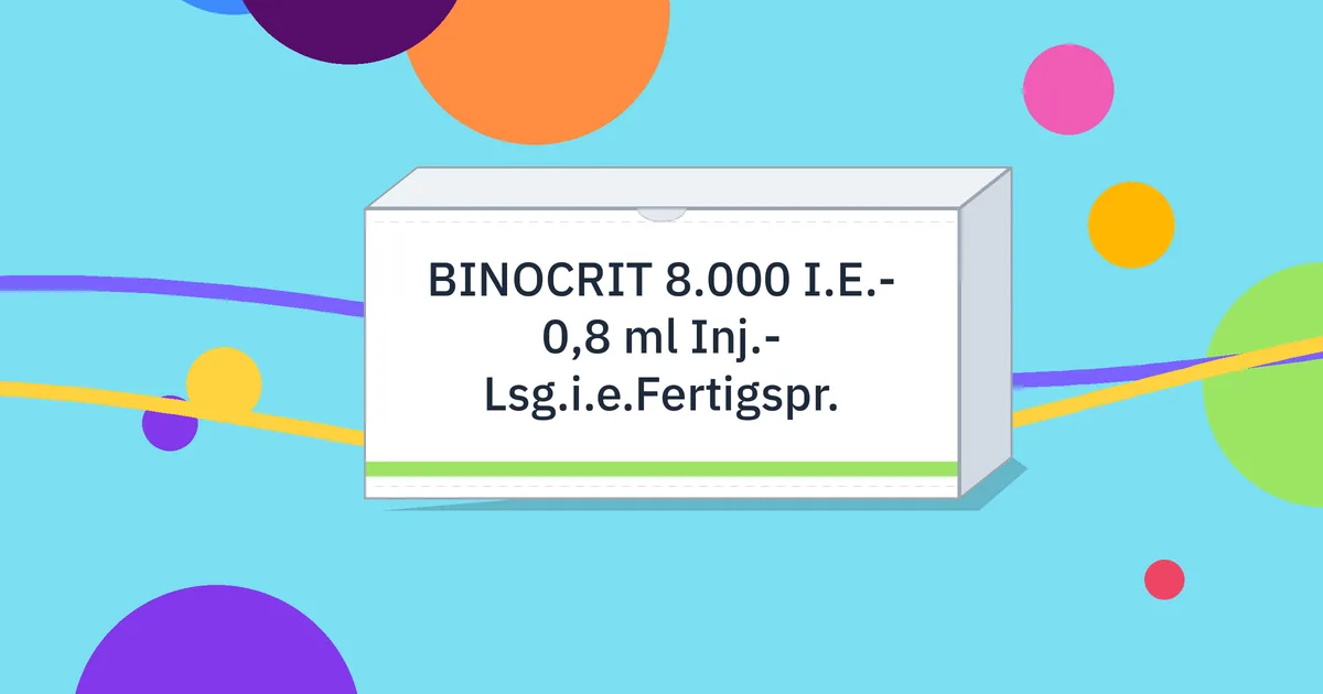 Symbolbild: Packung mit der Aufschrift BINOCRIT 8.000 I.E.-0,8 ml Inj.-Lsg.i.e.Fertigspr. (PZN 17411983) – Verfügbarkeit und Bezug in Apotheken in Frankfurt am Main