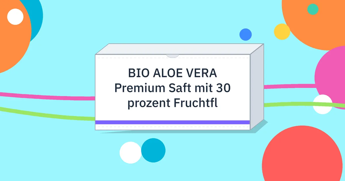 Symbolbild: Packung mit der Aufschrift BIO ALOE VERA Premium Saft mit 30 prozent Fruchtfl (PZN 11685923) – Verfügbarkeit und Bezug in Apotheken in Frankfurt am Main