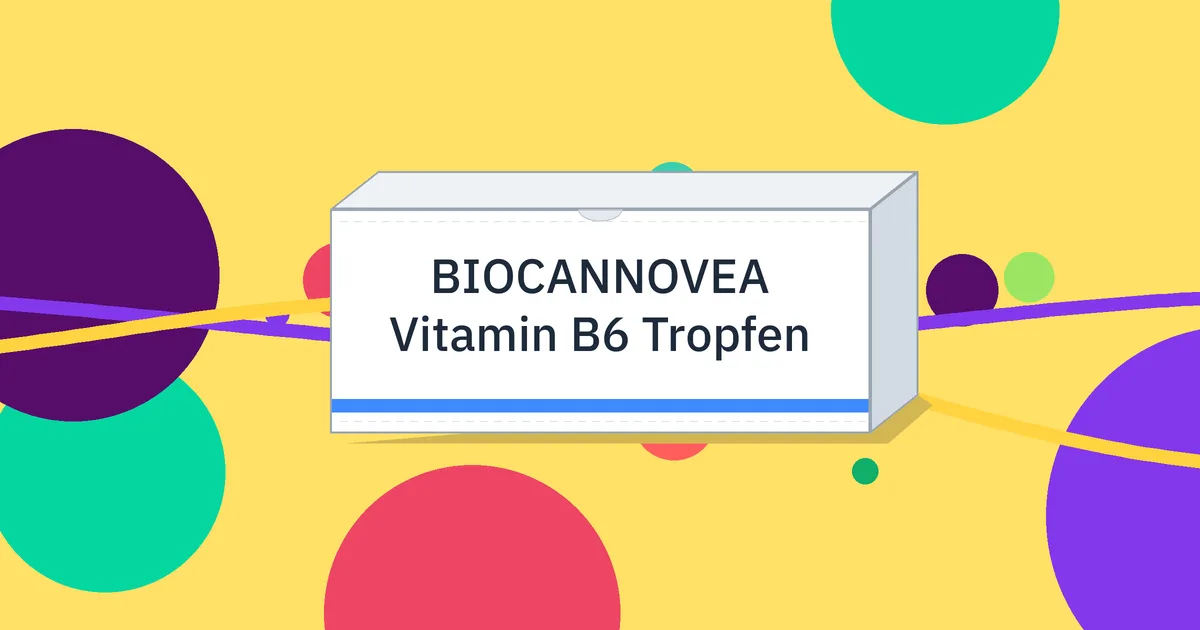 Symbolbild: Packung mit der Aufschrift BIOCANNOVEA Vitamin B6 Tropfen (PZN 17852109) – Verfügbarkeit und Bezug in Apotheken in Frankfurt am Main