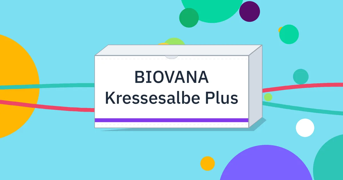 Symbolbild: Packung mit der Aufschrift BIOVANA Kressesalbe Plus (PZN 19469001) – Verfügbarkeit und Bezug in Apotheken in Frankfurt am Main