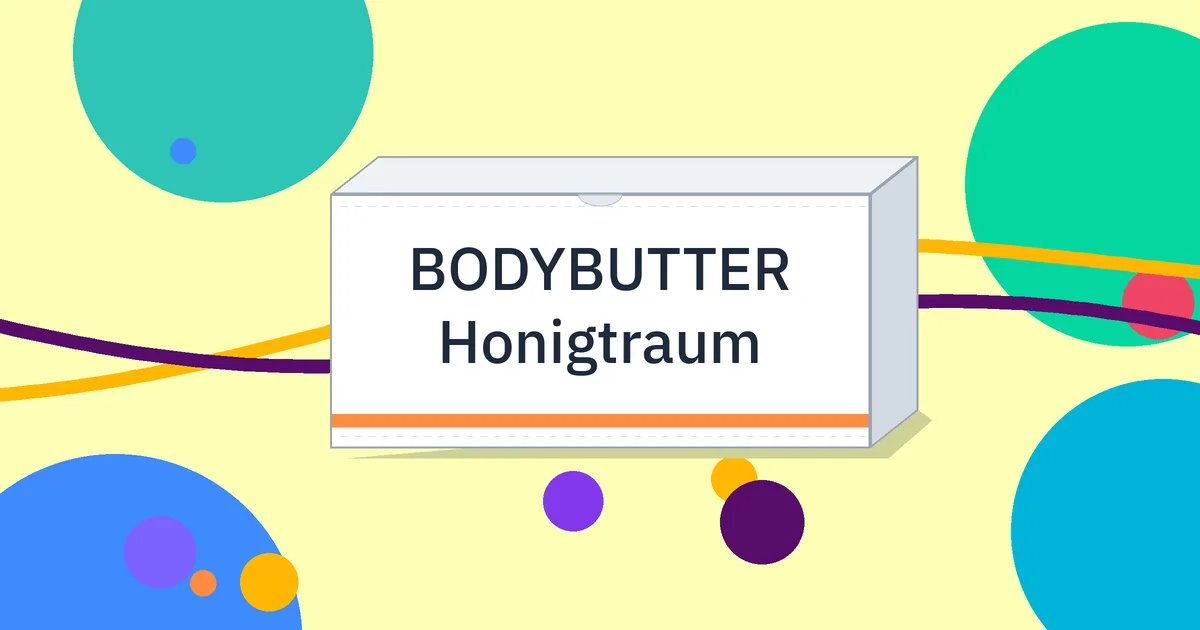 Symbolbild: Packung mit der Aufschrift BODYBUTTER Honigtraum (PZN 20520405) – Verfügbarkeit und Bezug in Apotheken in Frankfurt am Main