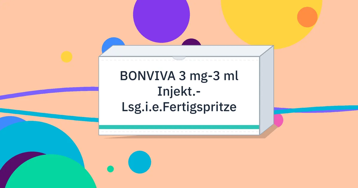 Symbolbild: Packung mit der Aufschrift BONVIVA 3 mg-3 ml Injekt.-Lsg.i.e.Fertigspritze (PZN 04113936) – Verfügbarkeit und Bezug in Apotheken in Frankfurt am Main