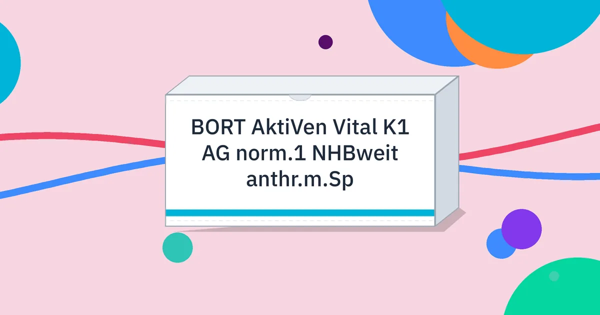 Symbolbild: Packung mit der Aufschrift BORT AktiVen Vital K1 AG norm.1 NHBweit anthr.m.Sp (PZN 13733968) – Verfügbarkeit und Bezug in Apotheken in Frankfurt am Main