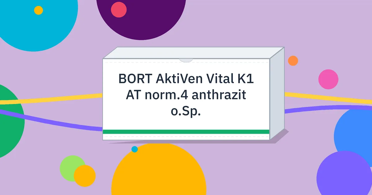 Symbolbild: Packung mit der Aufschrift BORT AktiVen Vital K1 AT norm.4 anthrazit o.Sp. (PZN 13742358) – Verfügbarkeit und Bezug in Apotheken in Frankfurt am Main