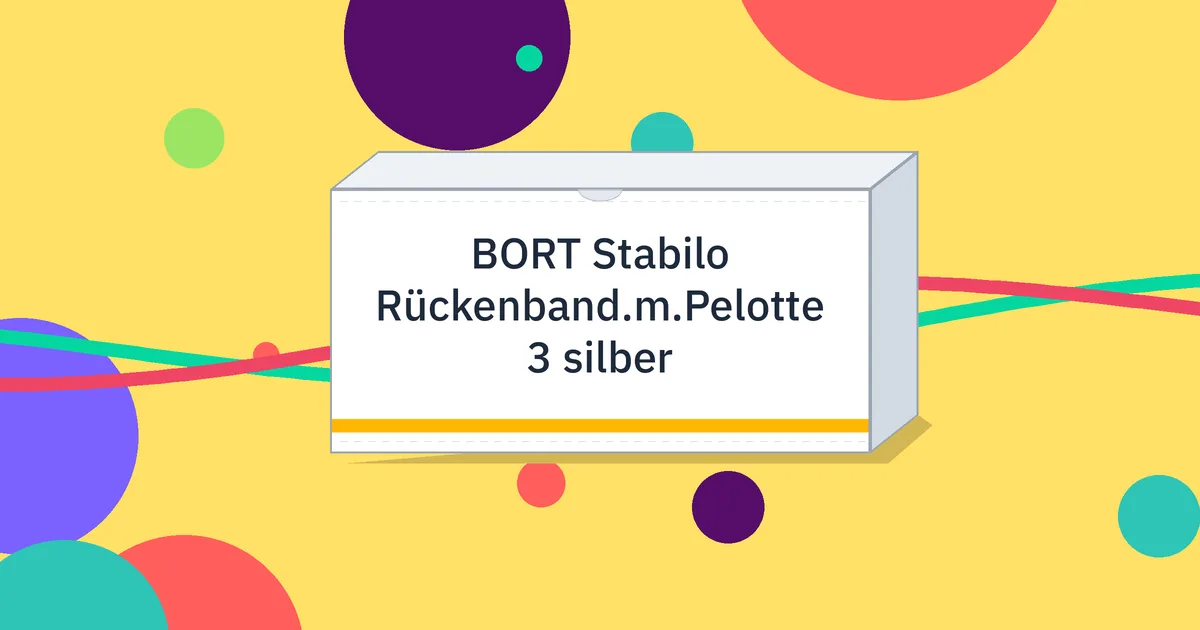 Symbolbild: Packung mit der Aufschrift BORT Stabilo Rückenband.m.Pelotte 3 silber (PZN 05872839) – Verfügbarkeit und Bezug in Apotheken in Frankfurt am Main