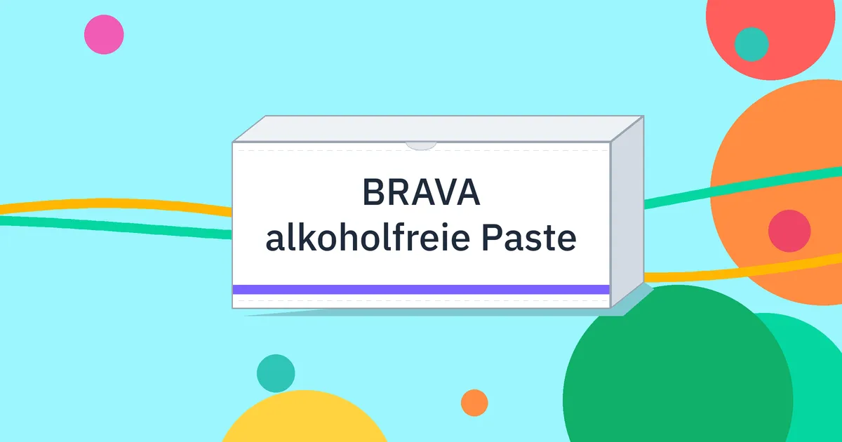 Symbolbild: Packung mit der Aufschrift BRAVA alkoholfreie Paste (PZN 09543759) – Verfügbarkeit und Bezug in Apotheken in Frankfurt am Main