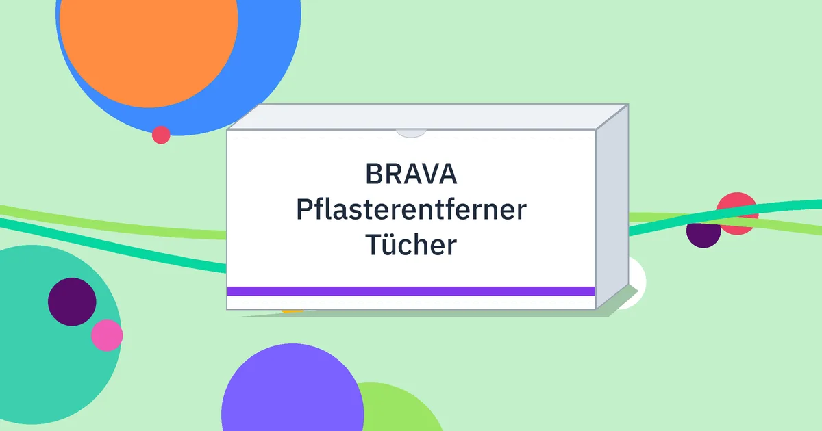 Symbolbild: Packung mit der Aufschrift BRAVA Pflasterentferner Tücher (PZN 15564398) – Verfügbarkeit und Bezug in Apotheken in Frankfurt am Main