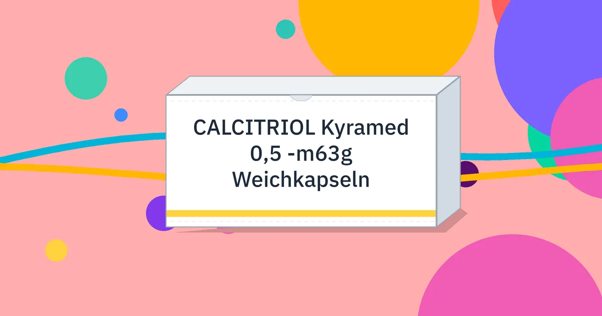 Symbolbild: Packung mit der Aufschrift CALCITRIOL Kyramed 0,5 -m63g Weichkapseln (PZN 03193057) – Verfügbarkeit und Bezug in Apotheken in Frankfurt am Main