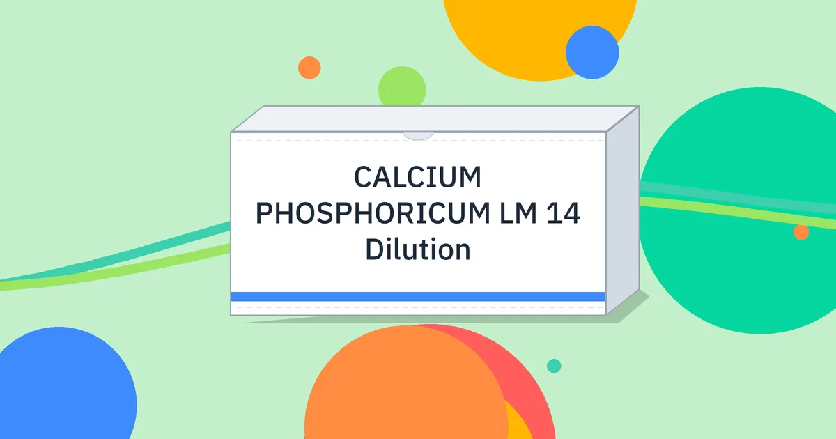 Symbolbild: Packung mit der Aufschrift CALCIUM PHOSPHORICUM LM 14 Dilution (PZN 12805252) – Verfügbarkeit und Bezug in Apotheken in Frankfurt am Main