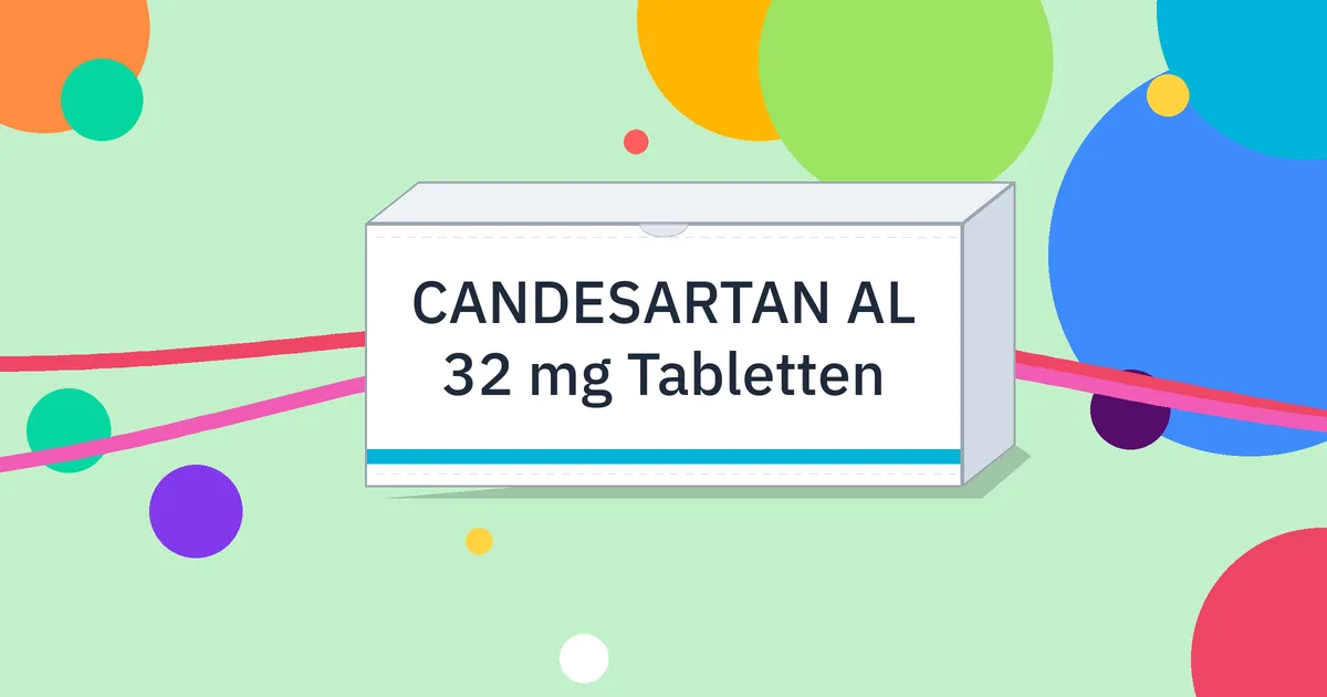 Symbolbild: Packung mit der Aufschrift CANDESARTAN AL 32 mg Tabletten (PZN 18239859) – Verfügbarkeit und Bezug in Apotheken in Frankfurt am Main
