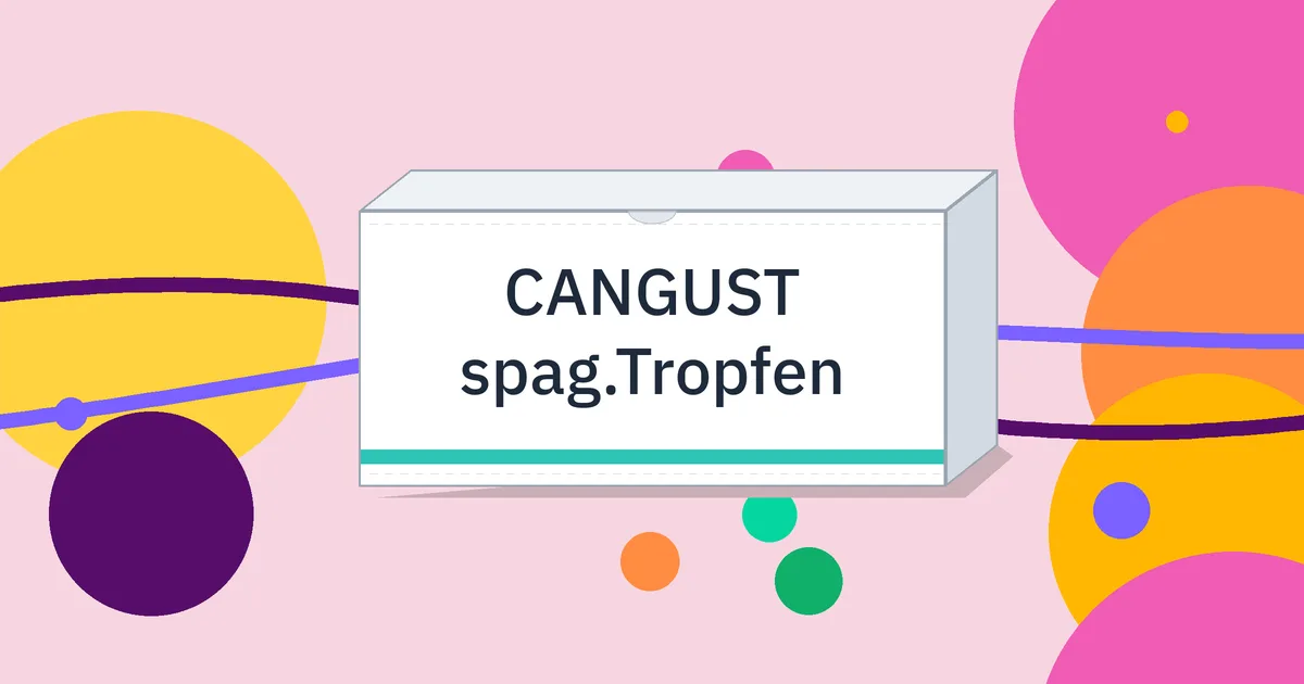 Symbolbild: Packung mit der Aufschrift CANGUST spag.Tropfen (PZN 03821625) – Verfügbarkeit und Bezug in Apotheken in Frankfurt am Main