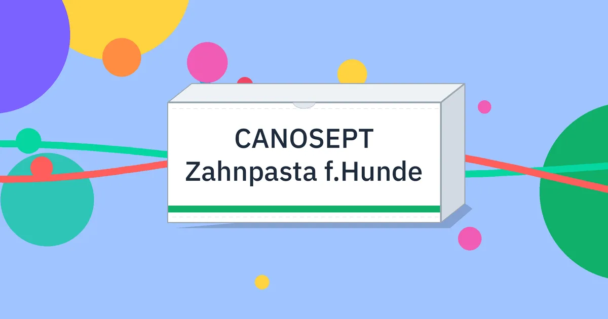 Symbolbild: Packung mit der Aufschrift CANOSEPT Zahnpasta f.Hunde (PZN 17561062) – Verfügbarkeit und Bezug in Apotheken in Frankfurt am Main