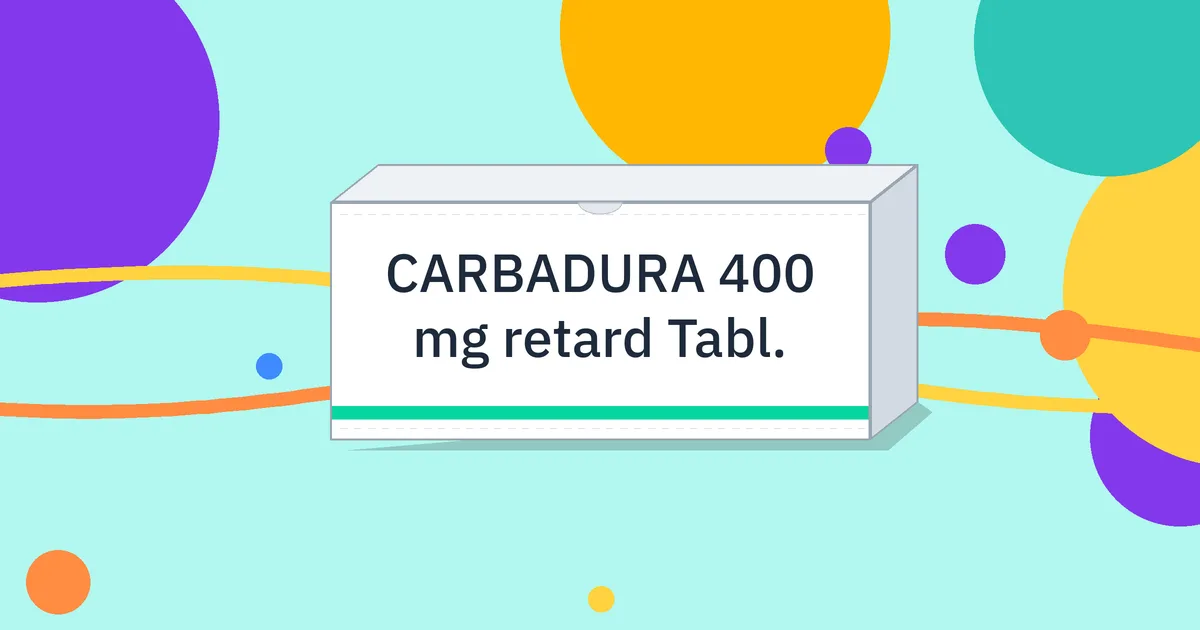 Symbolbild: Packung mit der Aufschrift CARBADURA 400 mg retard Tabl. (PZN 00914154) – Verfügbarkeit und Bezug in Apotheken in Frankfurt am Main