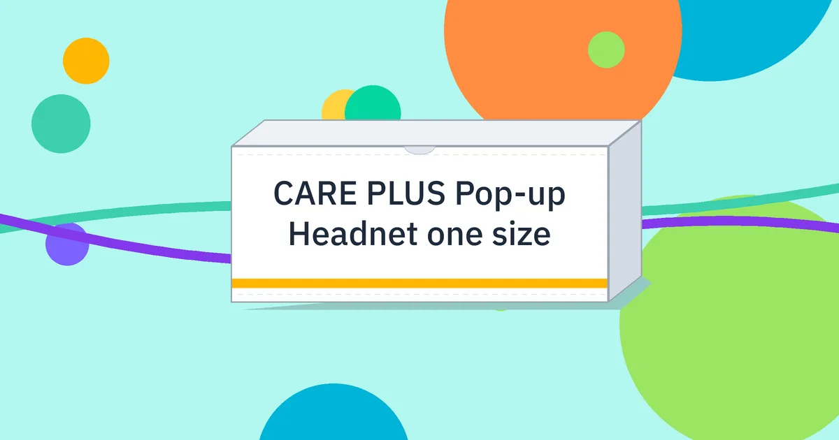Symbolbild: Packung mit der Aufschrift CARE PLUS Pop-up Headnet one size (PZN 11170142) – Verfügbarkeit und Bezug in Apotheken in Frankfurt am Main