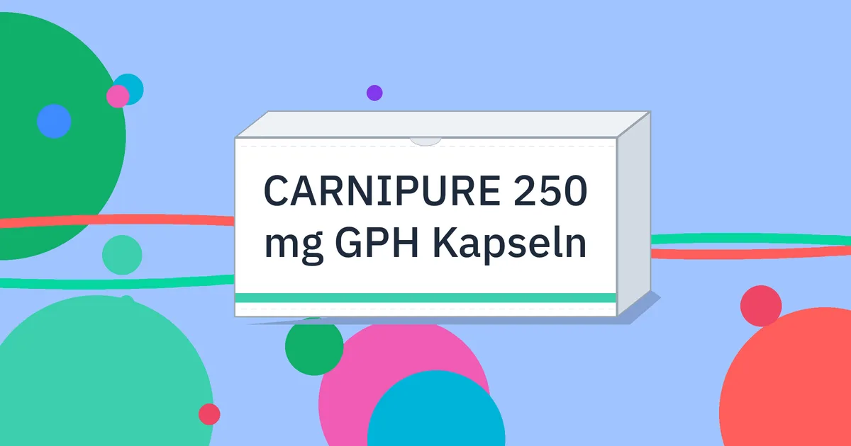 Symbolbild: Packung mit der Aufschrift CARNIPURE 250 mg GPH Kapseln (PZN 09115495) – Verfügbarkeit und Bezug in Apotheken in Frankfurt am Main