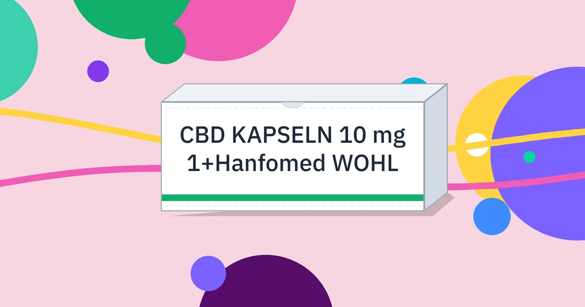 Symbolbild: Packung mit der Aufschrift CBD KAPSELN 10 mg 1+Hanfomed WOHL (PZN 18762383) – Verfügbarkeit und Bezug in Apotheken in Frankfurt am Main