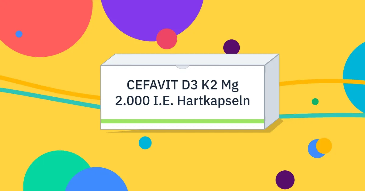 Symbolbild: Packung mit der Aufschrift CEFAVIT D3 K2 Mg 2.000 I.E. Hartkapseln (PZN 15194174) – Verfügbarkeit und Bezug in Apotheken in Frankfurt am Main