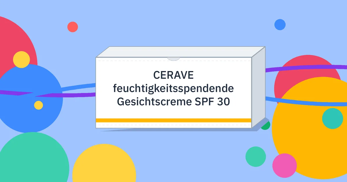Symbolbild: Packung mit der Aufschrift CERAVE feuchtigkeitsspendende Gesichtscreme SPF 30 (PZN 18386632) – Verfügbarkeit und Bezug in Apotheken in Frankfurt am Main