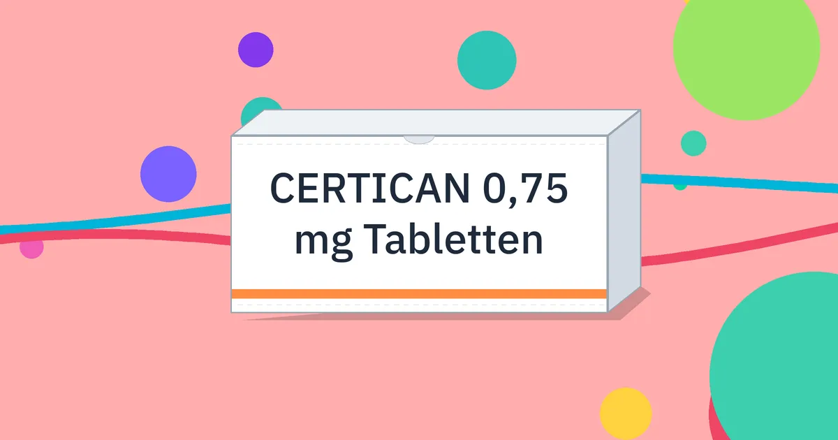 Symbolbild: Packung mit der Aufschrift CERTICAN 0,75 mg Tabletten (PZN 16812088) – Verfügbarkeit und Bezug in Apotheken in Frankfurt am Main