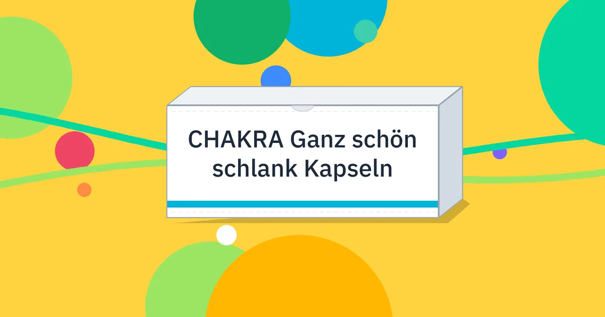 Symbolbild: Packung mit der Aufschrift CHAKRA Ganz schön schlank Kapseln (PZN 03395619) – Verfügbarkeit und Bezug in Apotheken in Frankfurt am Main
