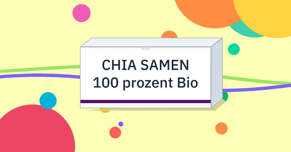 Symbolbild: Packung mit der Aufschrift CHIA SAMEN 100 prozent Bio (PZN 11223766) – Verfügbarkeit und Bezug in Apotheken in Frankfurt am Main