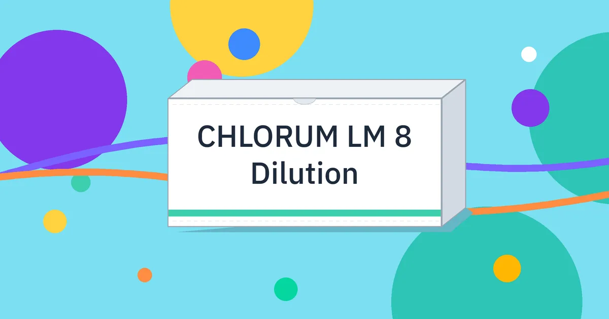 Symbolbild: Packung mit der Aufschrift CHLORUM LM 8 Dilution (PZN 12816379) – Verfügbarkeit und Bezug in Apotheken in Frankfurt am Main