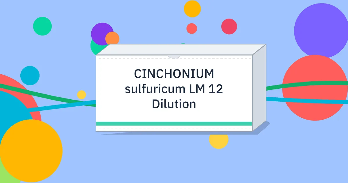 Symbolbild: Packung mit der Aufschrift CINCHONIUM sulfuricum LM 12 Dilution (PZN 13446418) – Verfügbarkeit und Bezug in Apotheken in Frankfurt am Main