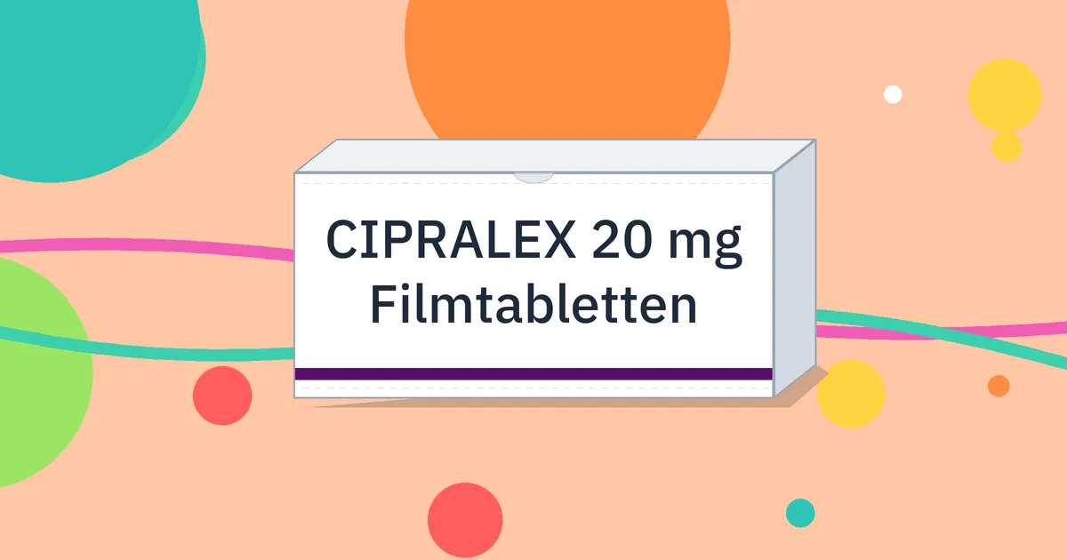 Symbolbild: Packung mit der Aufschrift CIPRALEX 20 mg Filmtabletten (PZN 06572855) – Verfügbarkeit und Bezug in Apotheken in Frankfurt am Main