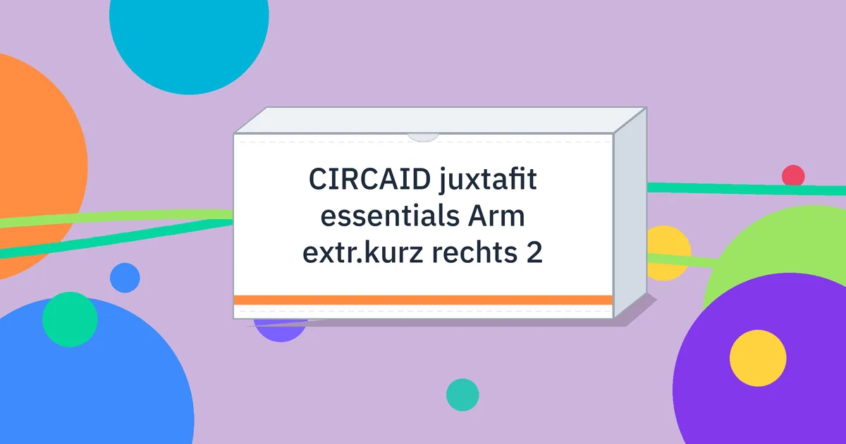 Symbolbild: Packung mit der Aufschrift CIRCAID juxtafit essentials Arm extr.kurz rechts 2 (PZN 17939750) – Verfügbarkeit und Bezug in Apotheken in Frankfurt am Main