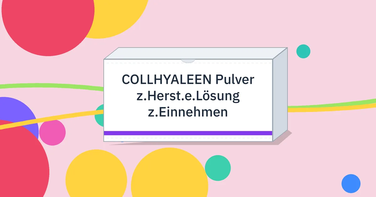 Symbolbild: Packung mit der Aufschrift COLLHYALEEN Pulver z.Herst.e.Lösung z.Einnehmen (PZN 13569339) – Verfügbarkeit und Bezug in Apotheken in Frankfurt am Main