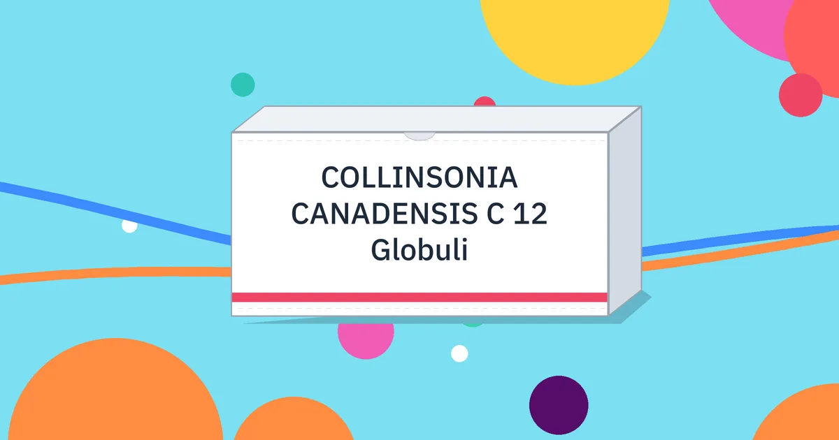Symbolbild: Packung mit der Aufschrift COLLINSONIA CANADENSIS C 12 Globuli (PZN 19718616) – Verfügbarkeit und Bezug in Apotheken in Frankfurt am Main
