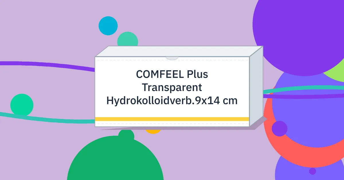 Symbolbild: Packung mit der Aufschrift COMFEEL Plus Transparent Hydrokolloidverb.9x14 cm (PZN 13343782) – Verfügbarkeit und Bezug in Apotheken in Frankfurt am Main
