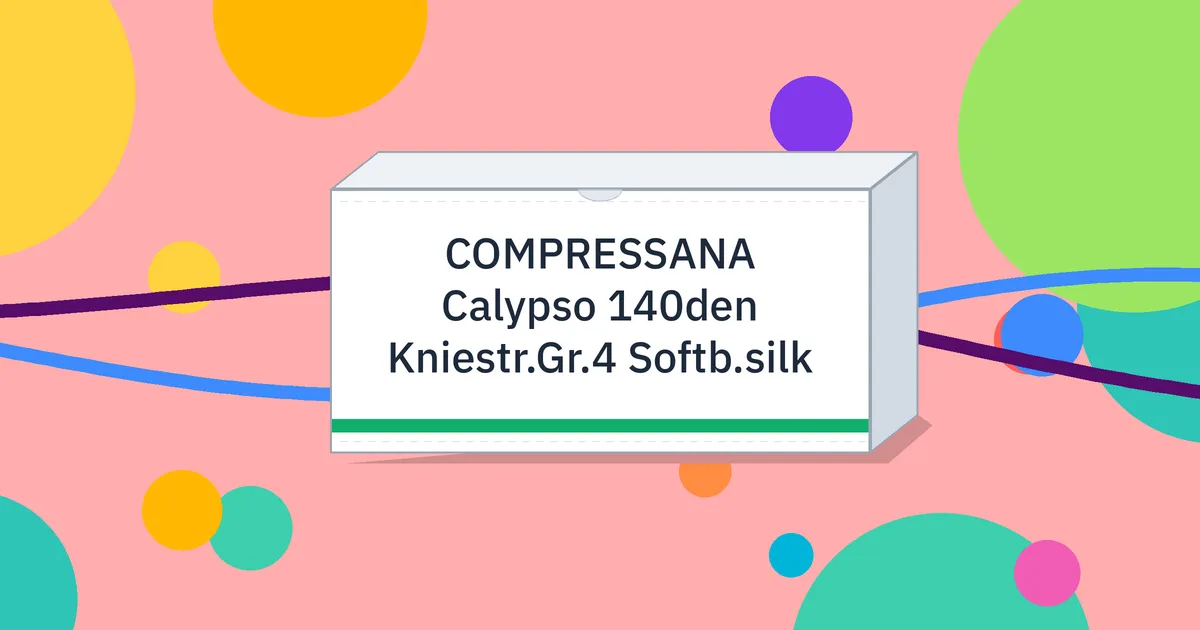 Symbolbild: Packung mit der Aufschrift COMPRESSANA Calypso 140den Kniestr.Gr.4 Softb.silk (PZN 01880569) – Verfügbarkeit und Bezug in Apotheken in Frankfurt am Main